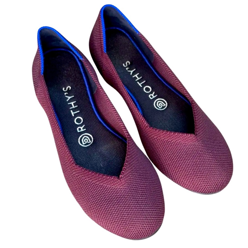 Rothys Round Toe Eggplant Flats - Gem